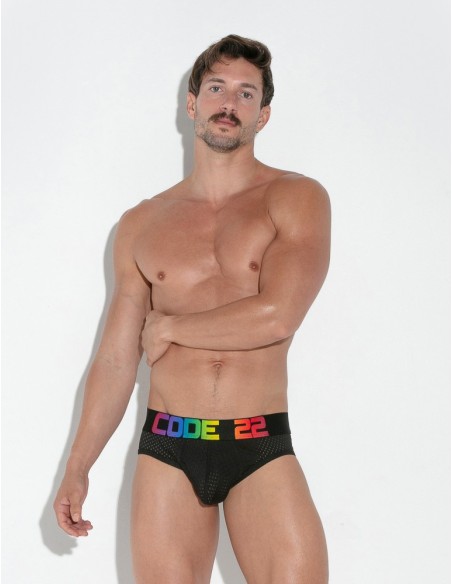 CODE 22 - Pride Mesh Briefs - Black